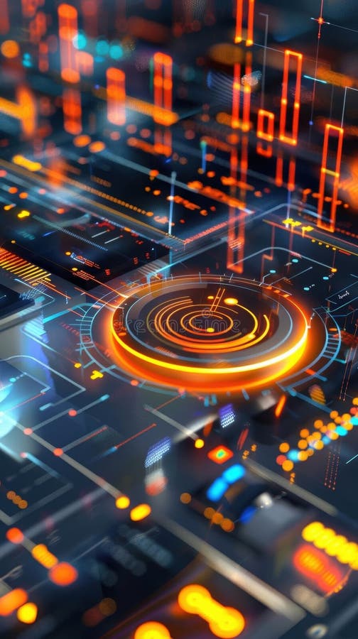 3D Model of a Data Monitoring Icon with a Bold Colorful Design and ...