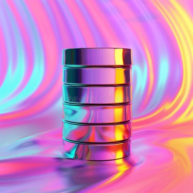 3D Model of a Database Management Icon with Colorful Background ...