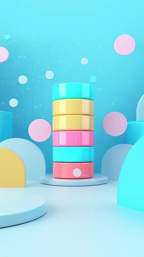 3D Model of a Database Management Icon with Colorful Background ...
