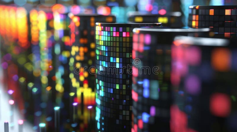 3D Model of a Database Management Icon with Colorful Background ...