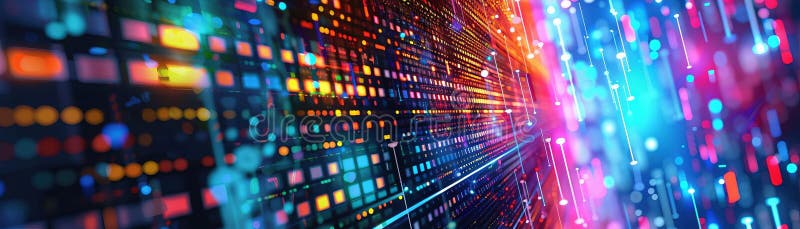 3D Model of a Digital Transformation Automation Icon Against a Vivid ...