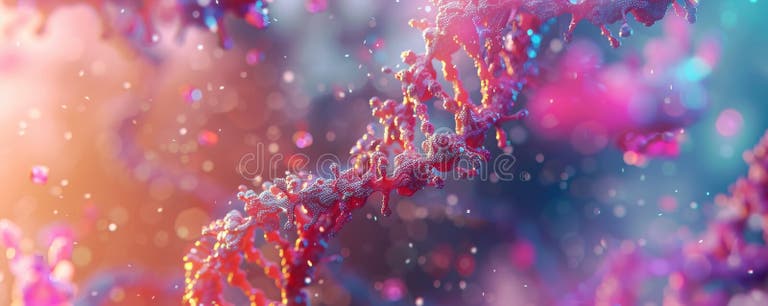 3D Model of DNA Double Helix Unwinding during Replication Stock ...