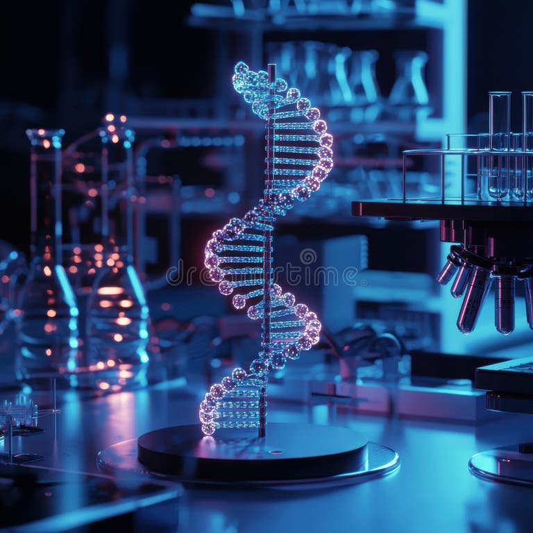 3d Model of a Dna Molecule Representation with Double Helix Structure ...
