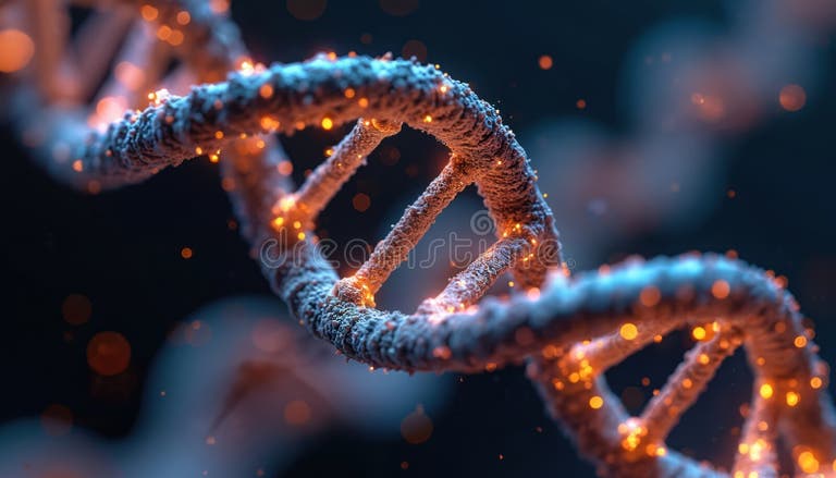 3D Model of DNA Sequence with Data Tags Displays Genetic Mutations ...