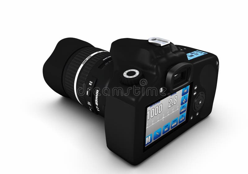 3D model of DSLR stock illustration. Illustration of model - 30682765
