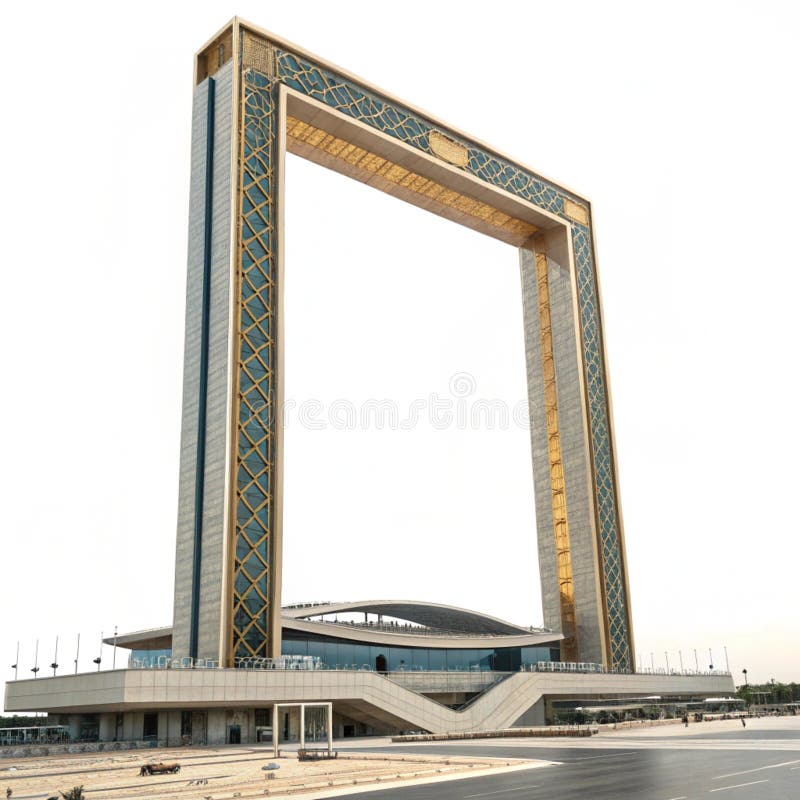 3D Model of the Dubai Frame Isolated on Transparent Background Stock ...