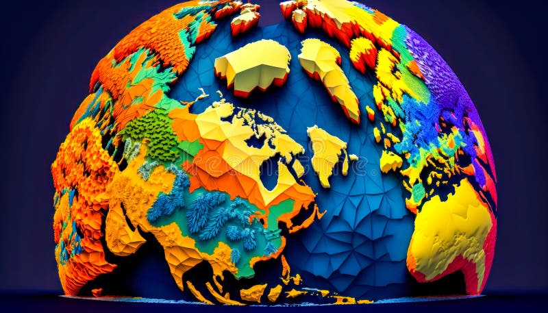 3d Model of the Earth with Different Colors. NEW GEOPOLITICAL FRICTION ...