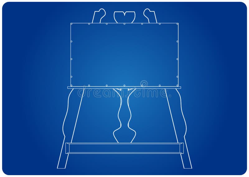 3d Model of Easel on a Blue Stock Vector - Illustration of fresh ...