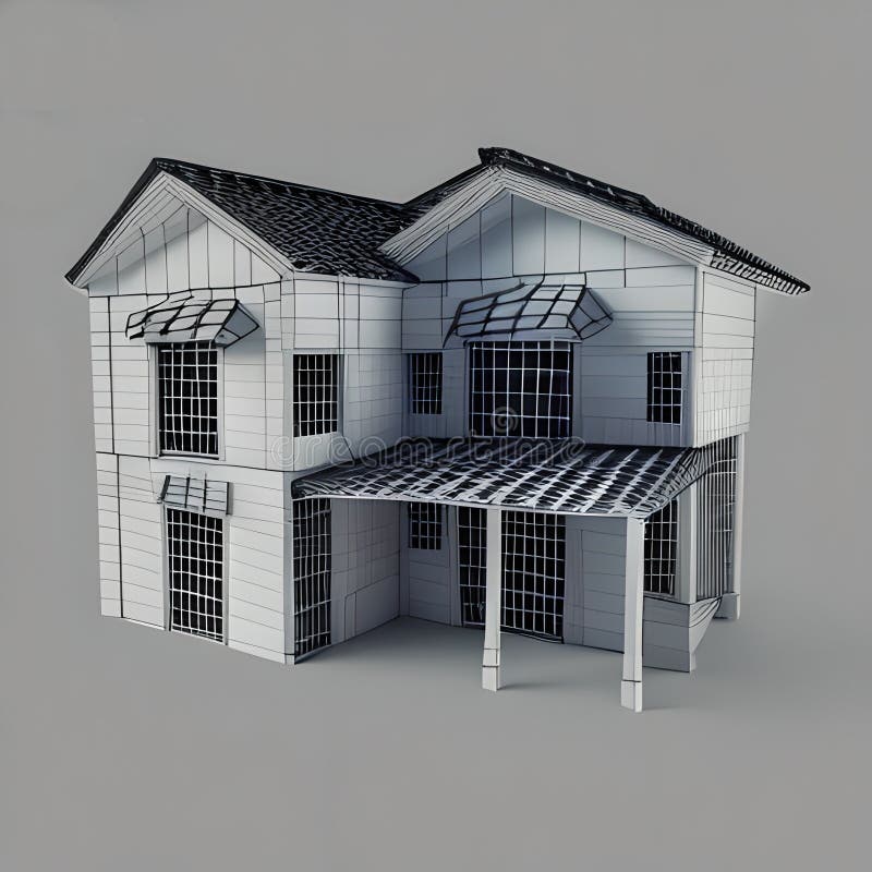 3D Model of the Family House, Detached House, Comfortable Living Ai ...