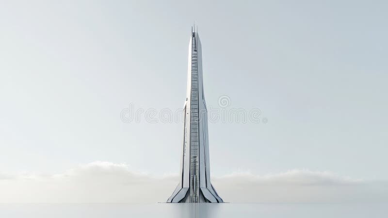A 3D Model Featuring a Record-breaking Skyscraper with Sharp Edges and a Cutting-edge Facade ...