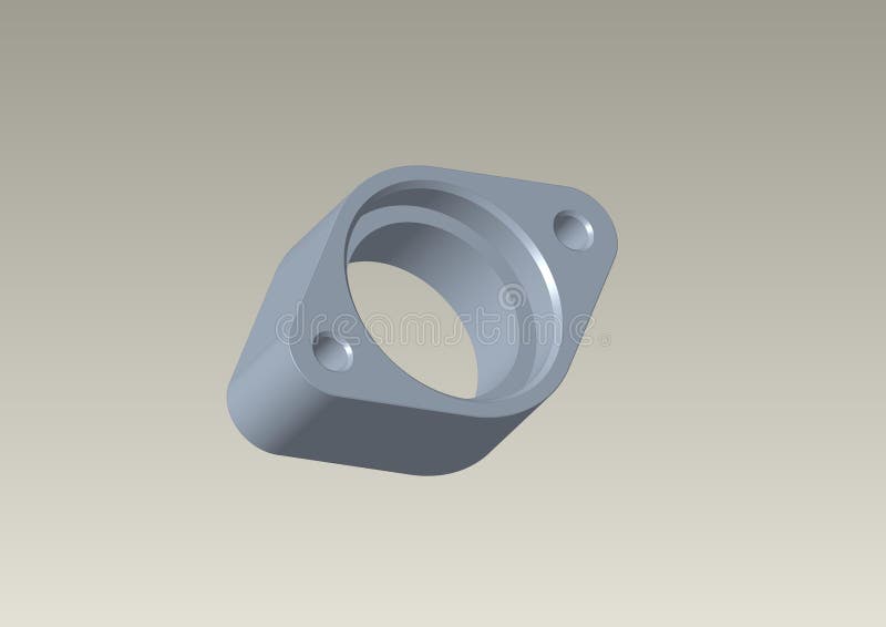 3d Model, Flange Perspective Geometry Stock Illustration - Illustration ...