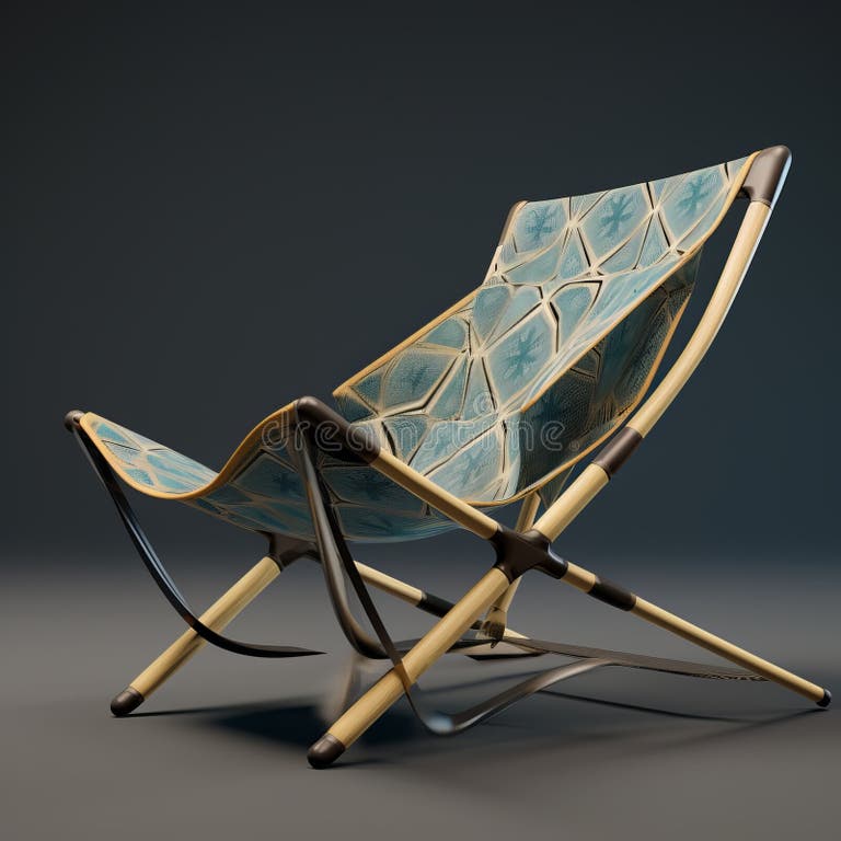 Abstract Lounge Chair with Sketchfab Style Design Stock Illustration ...