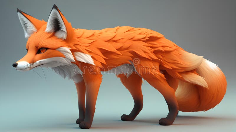 3d model fox ai generated stock illustration. Illustration of hand ...