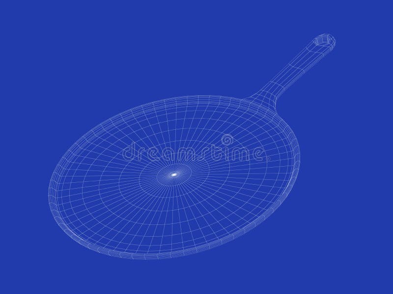 3D model of frying pan stock illustration. Illustration of utensil ...