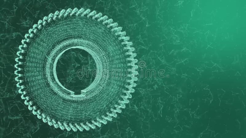 3d Model of Gear Structure Geometric Model of Luminous Lines Blue Stock ...