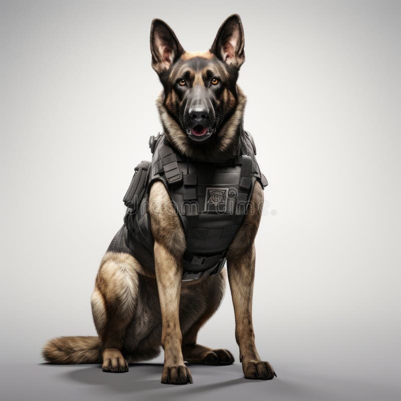 3d Model of German Shepherd in Protective Gear and Uniform Stock ...