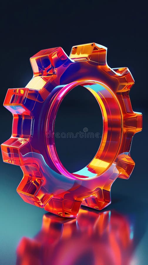 11 3D Model of a Glossy Colorful Gear Icon for Settings Stock Image ...