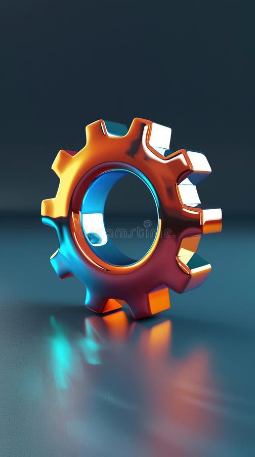 11 3D Model of a Glossy Colorful Gear Icon for Settings Stock ...