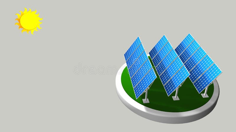 3D Model of a Group of Solar Panels Following the Path of the Sun with ...