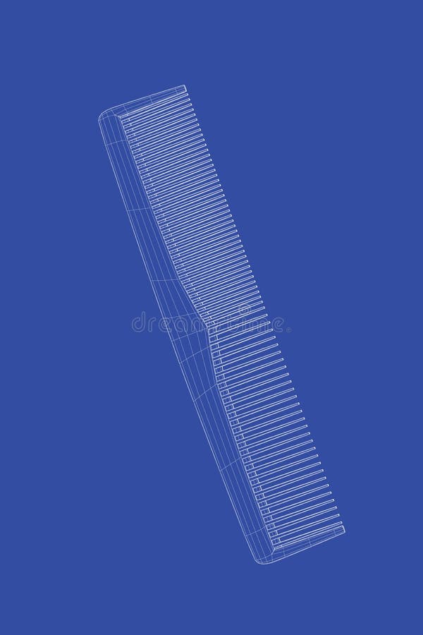 3d model of hair comb stock illustration. Illustration of barber ...