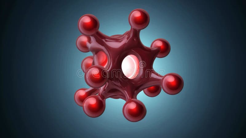 A 3D Model of a Heme Group with a Glossy Red Finish and a Blue ...