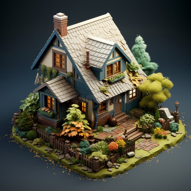 3d model house stock illustration. Illustration of reference - 288282316