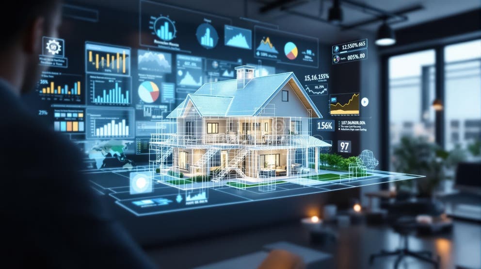 A 3D Model of a House is Showcased with Various Data Analytics and ...