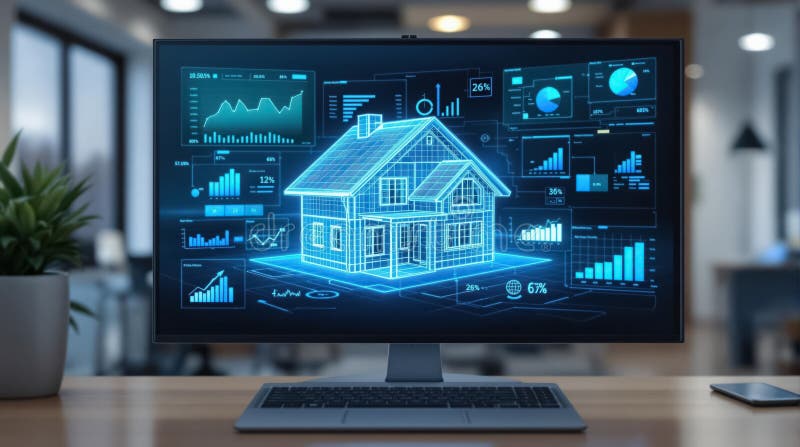 A 3D Model of a House is Showcased with Various Data Analytics and ...