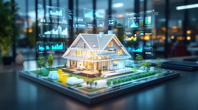 A 3D Model of a House is Showcased with Various Data Analytics and ...