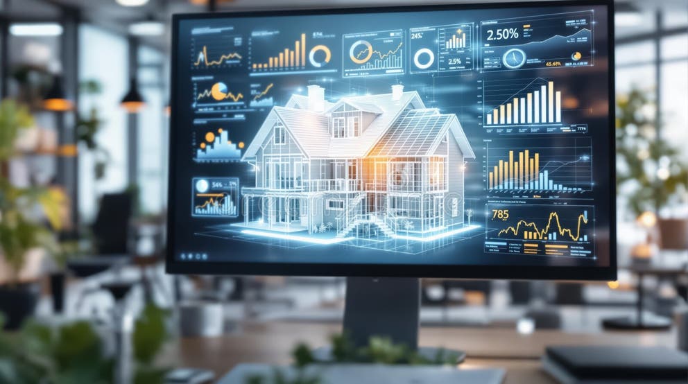 A 3D Model of a House is Showcased with Various Data Analytics and ...