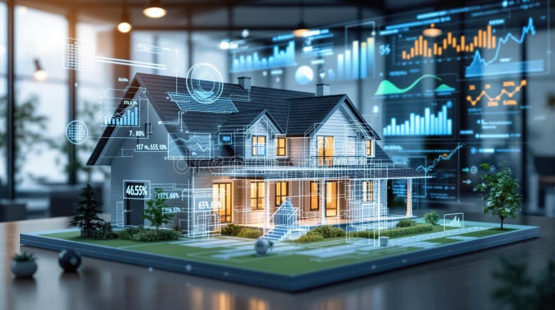 A 3D Model of a House is Showcased with Various Data Analytics and ...