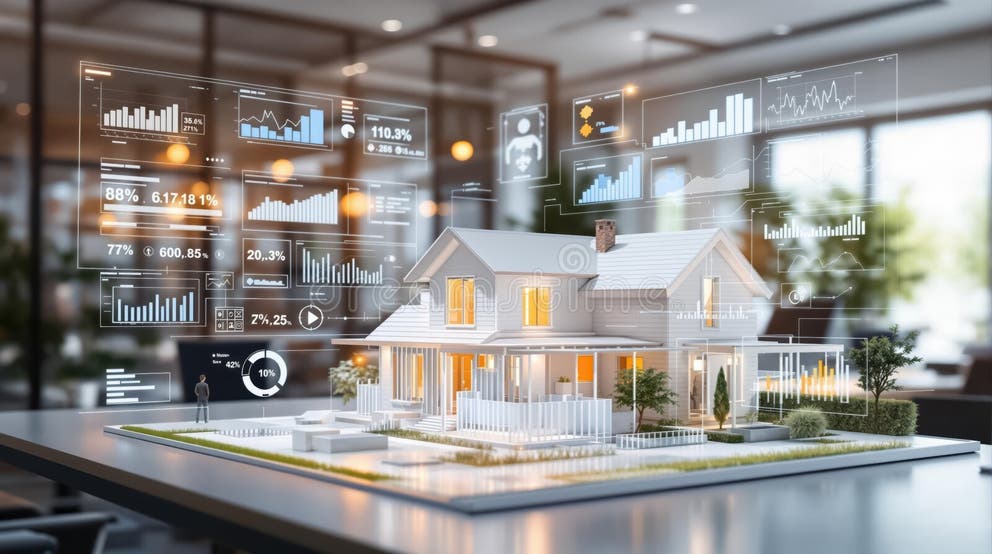 A 3D Model of a House is Showcased with Various Data Analytics and ...