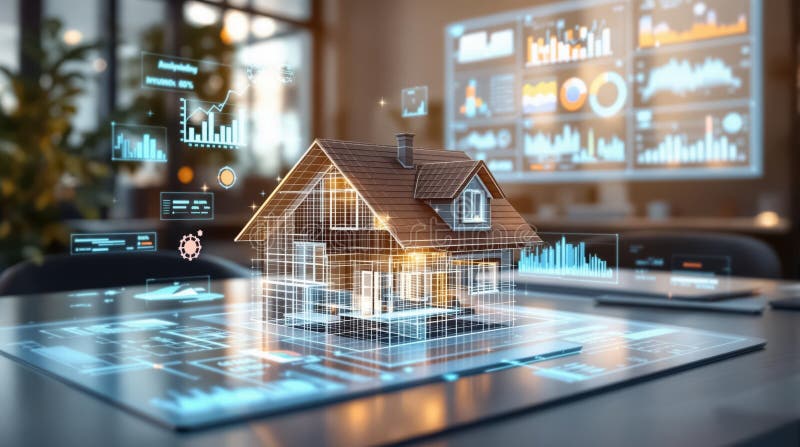 A 3D Model of a House is Showcased with Various Data Analytics and ...