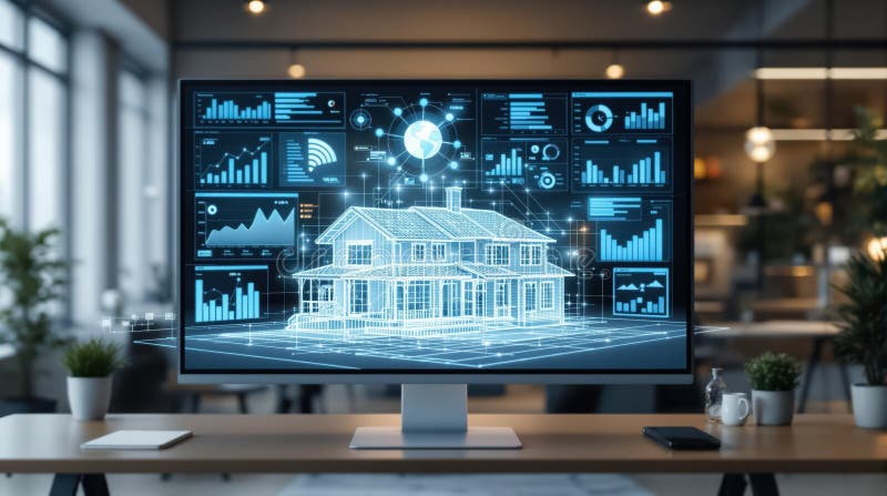 A 3D Model of a House is Showcased with Various Data Analytics and ...