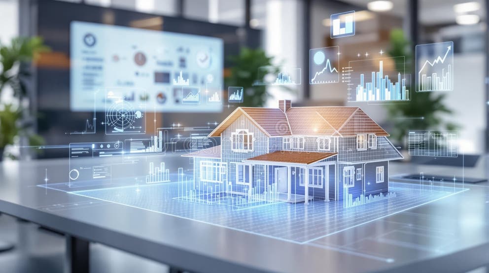 A 3D Model of a House is Showcased with Various Data Analytics and ...