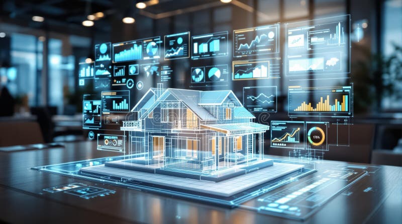 A 3D Model of a House is Showcased with Various Data Analytics and ...