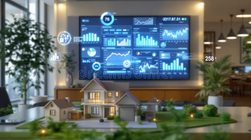 A 3D Model of a House is Showcased with Various Data Analytics and ...