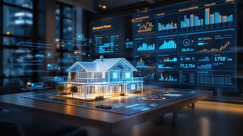 A 3D Model of a House is Showcased with Various Data Analytics and ...