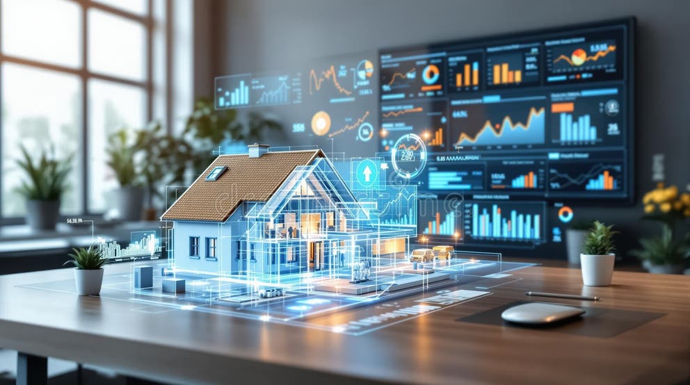 A 3D Model of a House is Showcased with Various Data Analytics and ...