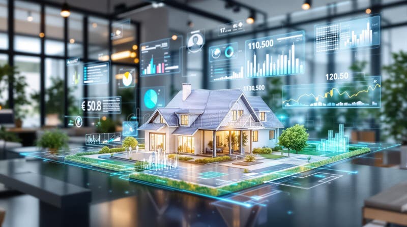 A 3D Model of a House is Showcased with Various Data Analytics and ...