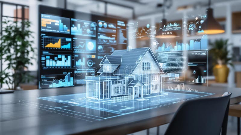 A 3D Model of a House is Showcased with Various Data Analytics and ...