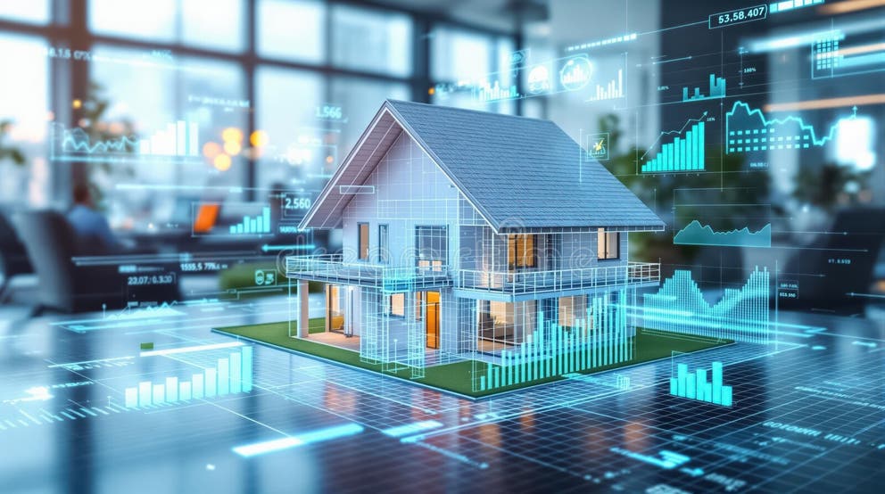 A 3D Model of a House is Showcased with Various Data Analytics and ...