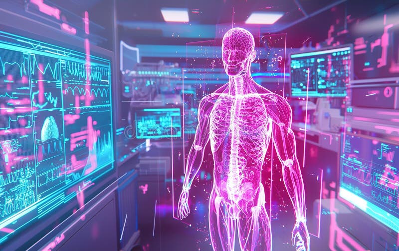 A Virtual Human Anatomy Model Surrounded by Data Displays in a ...