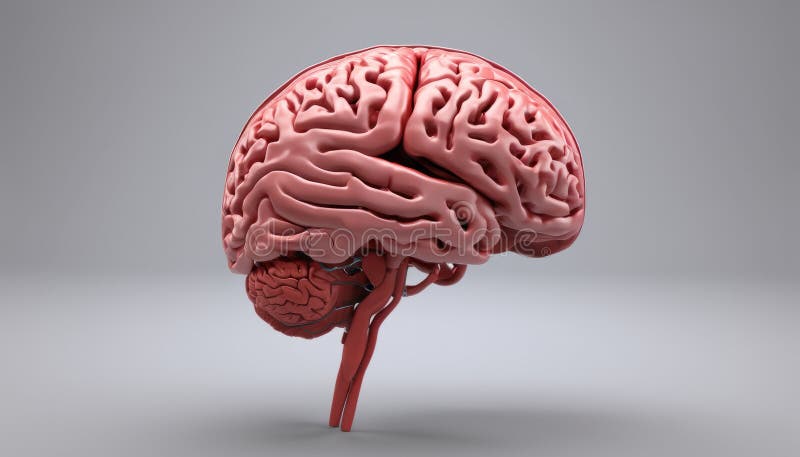 A 3D Model of a Human Brain Stock Illustration - Illustration of ...