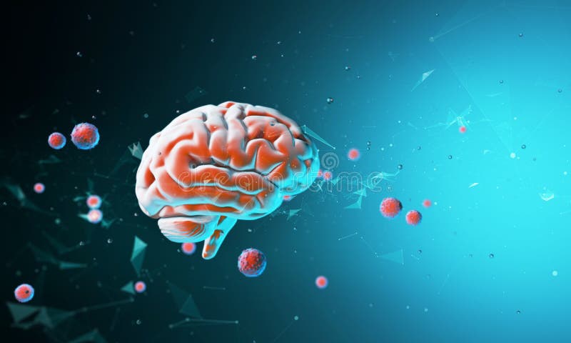 3D Model of the Human Brain Stock Illustration - Illustration of ...