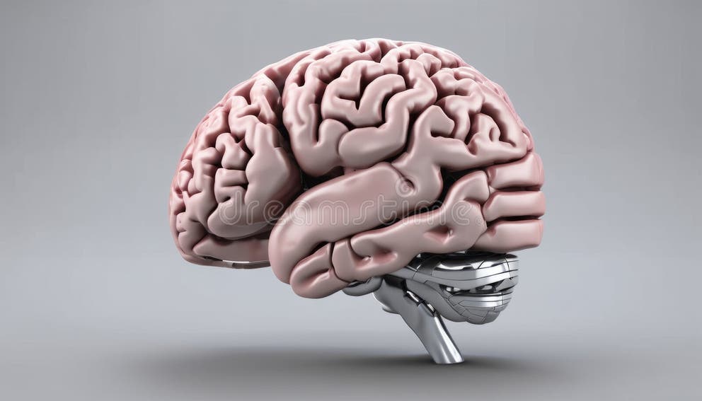 A 3D Model of a Human Brain Stock Illustration - Illustration of ...