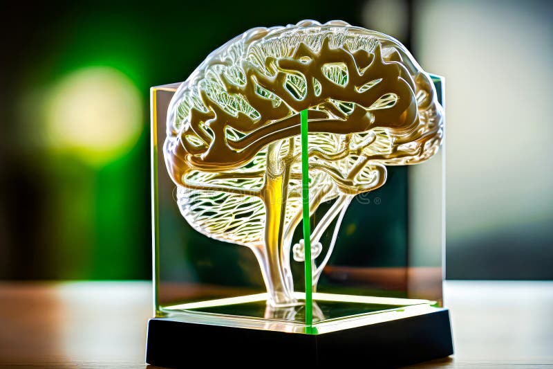 3d Model of Human Brain on Table. Generative AI Stock Illustration ...