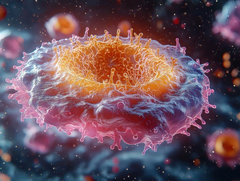 A 3D Model of a Human Cell Showcasing the Intricate Organelles and ...