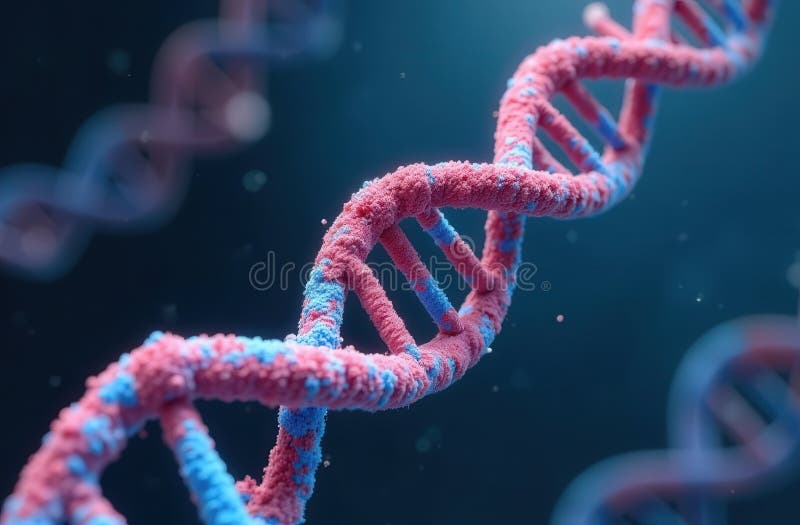 3D Model of Human DNA. Human DNA Close Up Under the Microscope Stock ...