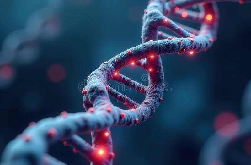 3D Model of Human DNA. Human DNA Close Up Under the Microscope Stock ...